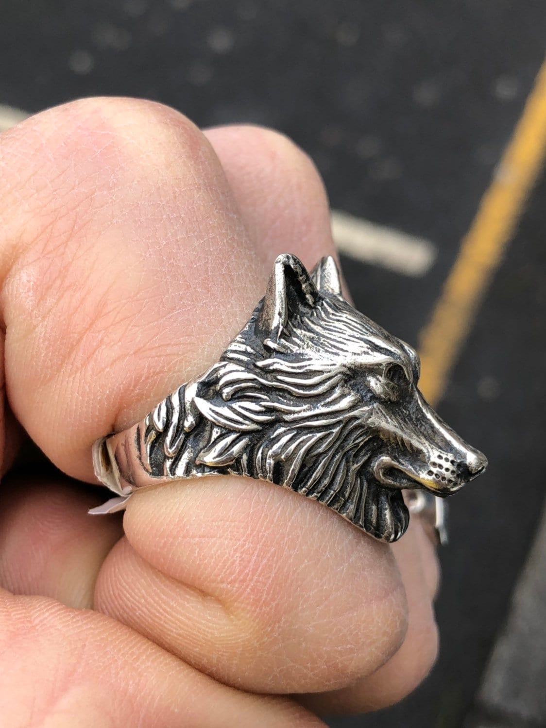 Sterling Silver Wolf Ring, Silver Wolf Ring, Animal Rings, Wolf Head ...