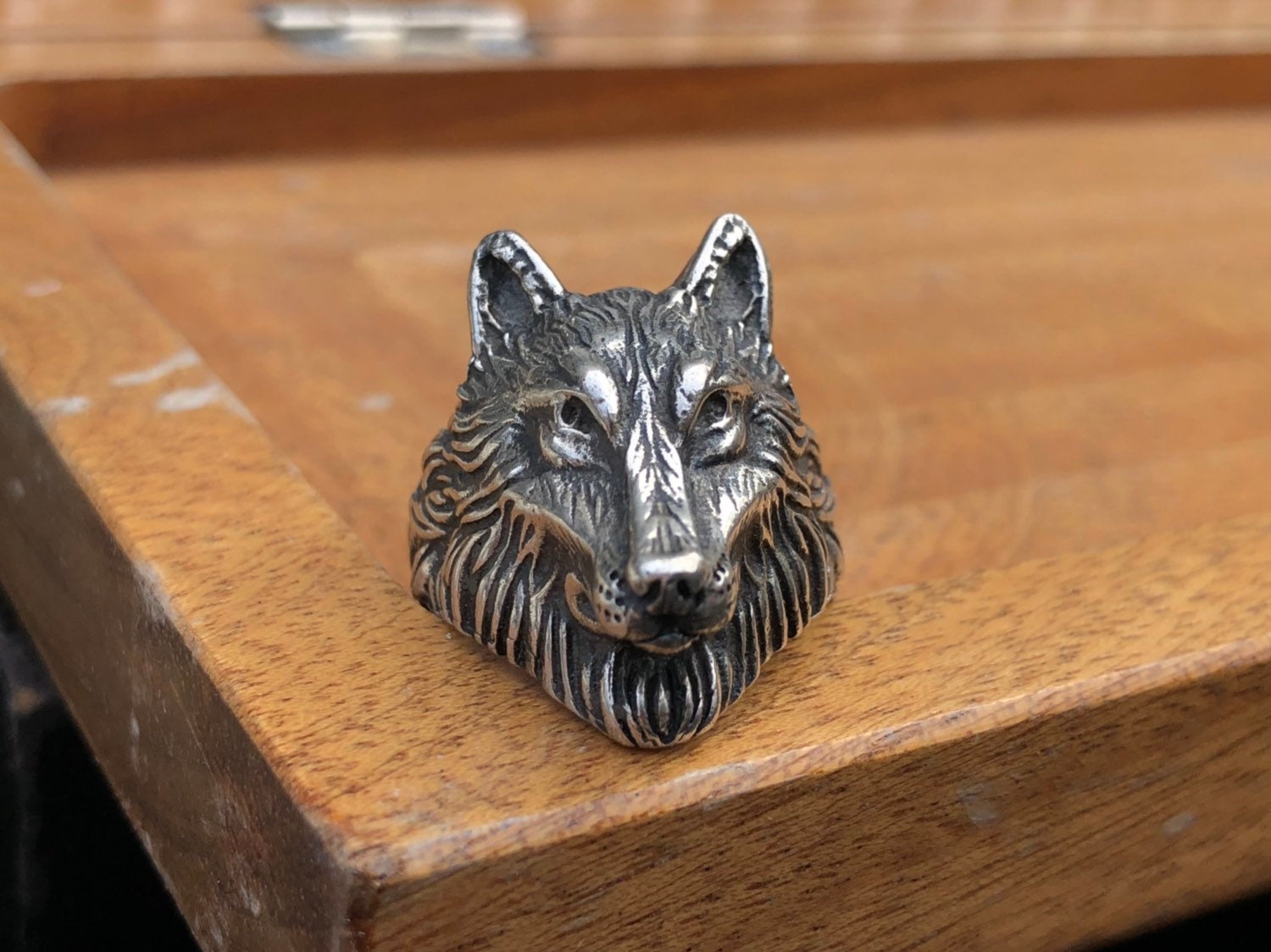 Sterling Silver Wolf Ring, Silver Wolf Ring, Animal Rings, Wolf Head ...