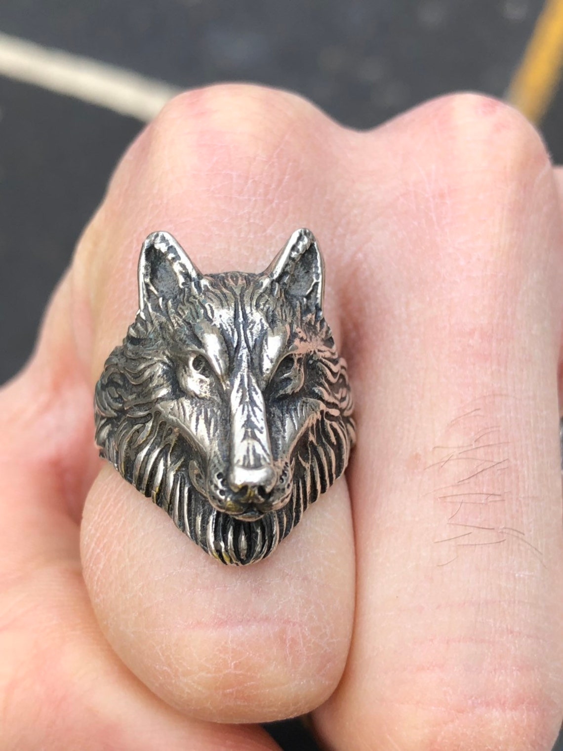 Sterling Silver Wolf Ring, Silver Wolf Ring, Animal Rings, Wolf Head ...