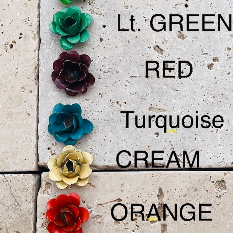 Pink Metal Flowers - Etsy