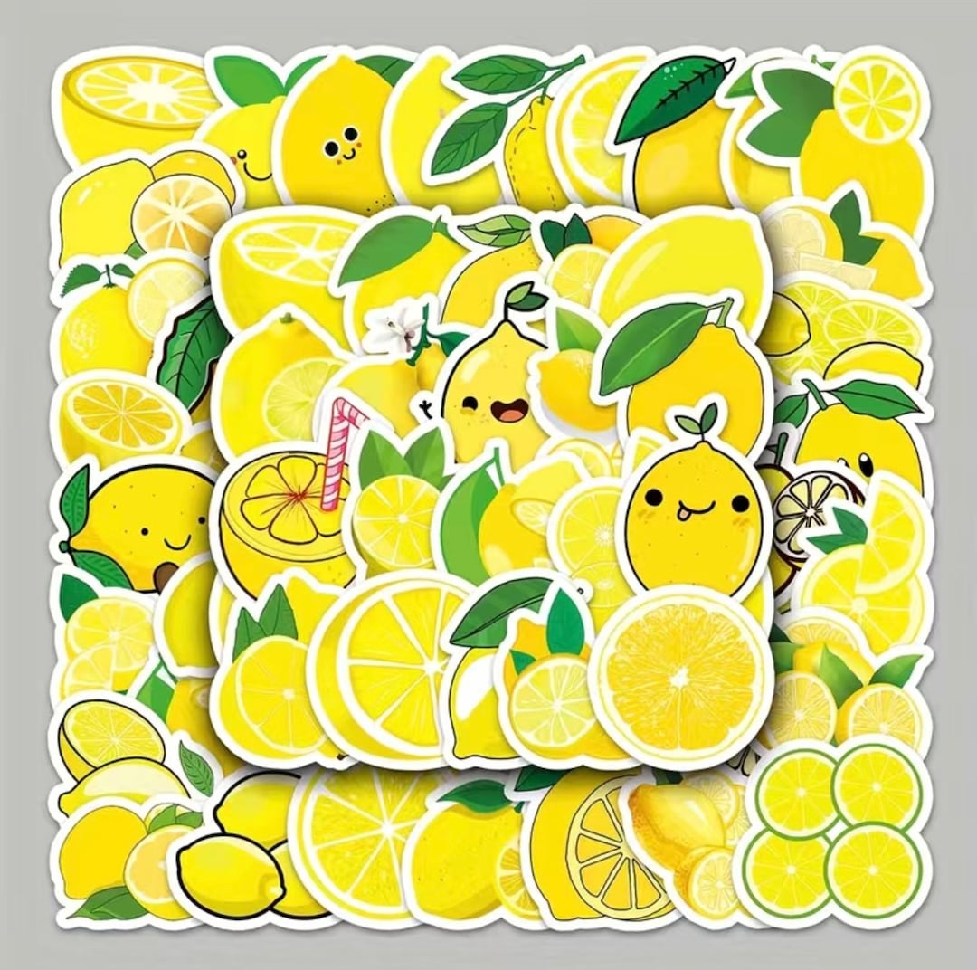 Lemon Stickers, Vinyl Waterproof Cute Cartoon Stickers, Laptop, Car ...