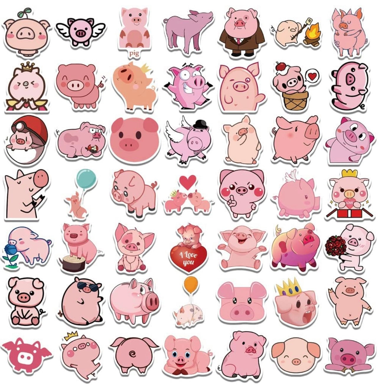 Pig Sticker Pack Stickers for Water Bottles Aesthetic Vinyl - Etsy