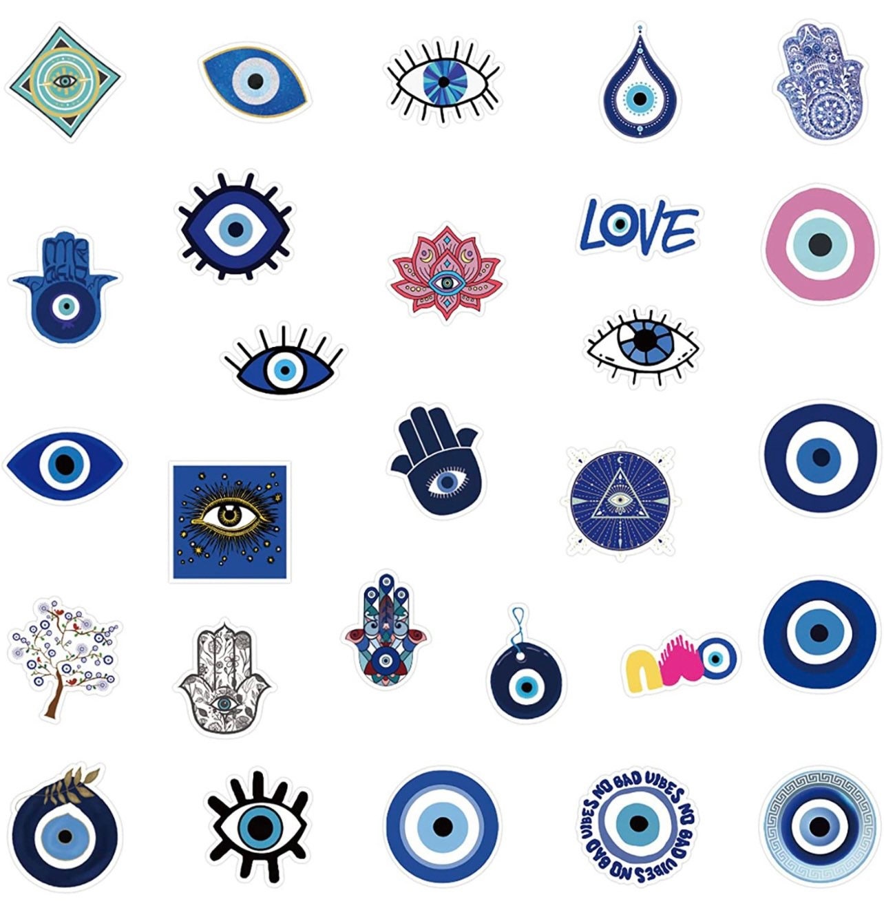 EVIL EYE Sticker Pack Evil Eye Art Gothic Stickers Gothic - Etsy