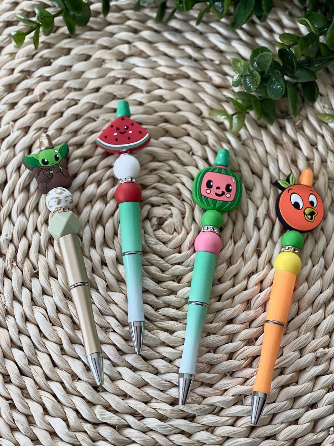 Watermelon Pen, Orange Pen, Coco Melon Beaded, Twist Pen, Beaded Ink ...