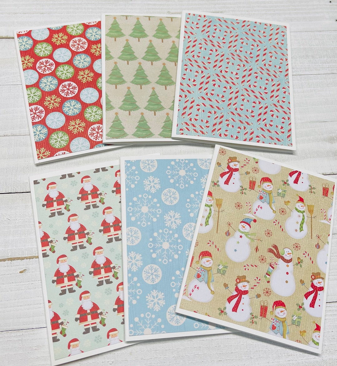 Christmas Cards. Set of 6 Blank Holiday Note Cards - Etsy