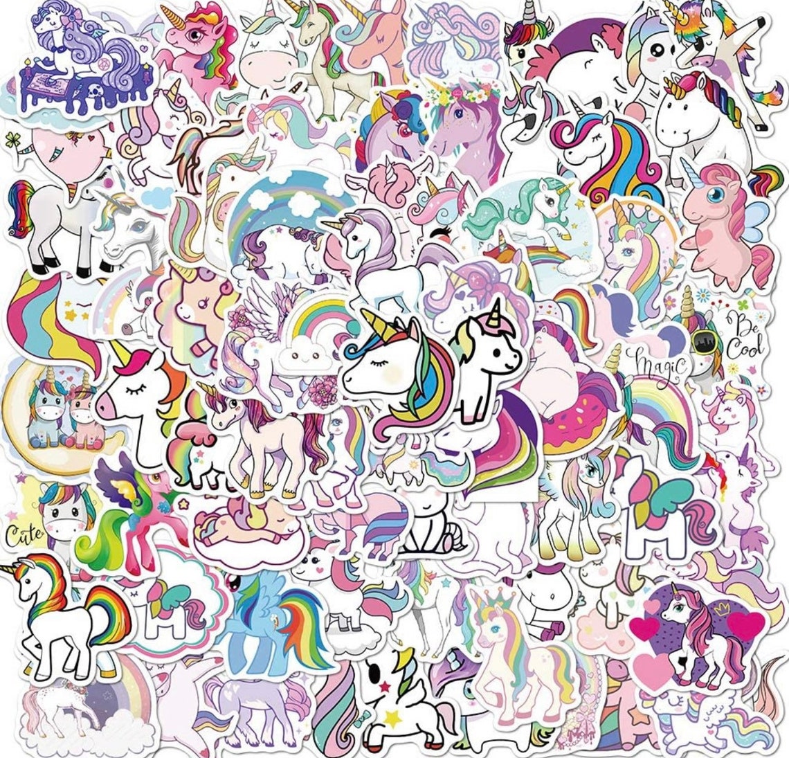 Unicorn Sticker Pack Cute Stickers Vinyl Stickers Decals - Etsy