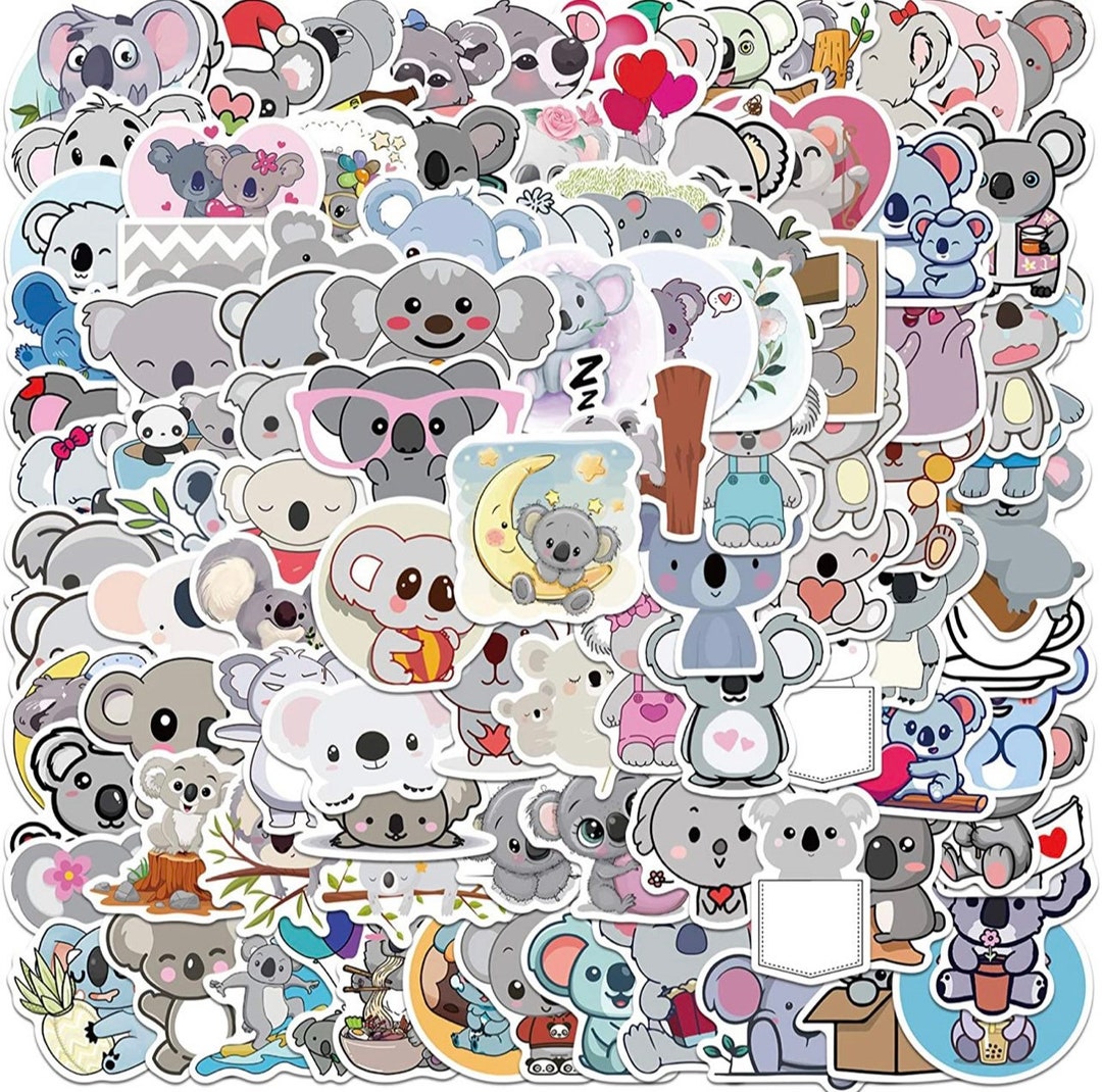 Koala Bear Stickers Cute Animal Stickers Colorful Vinyl Bear - Etsy