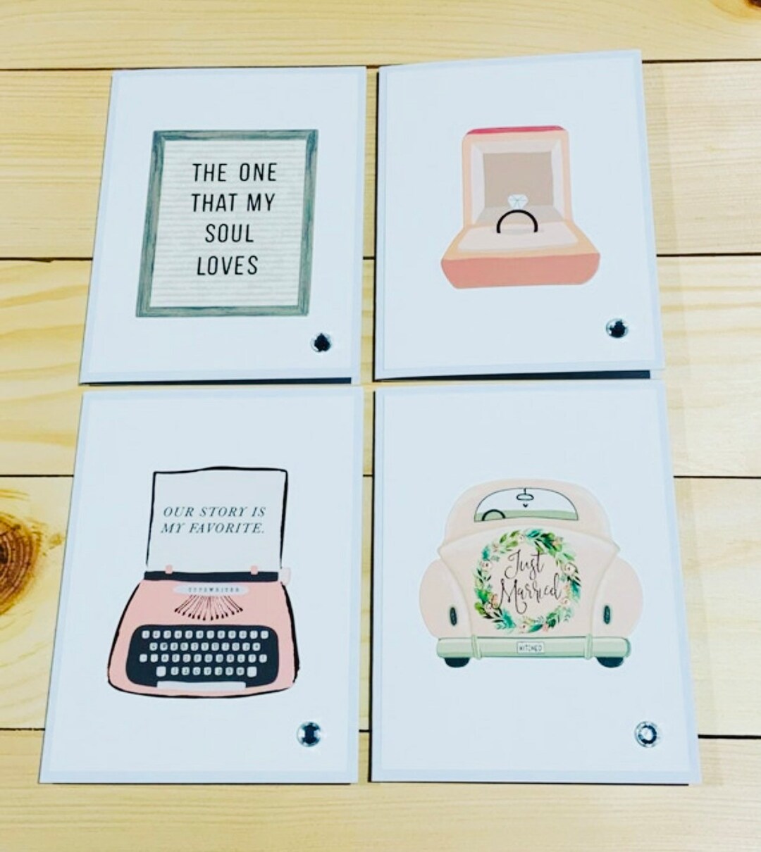 Handmade Wedding Card Set. Just Married Cards. Wedding Greeting Cards ...