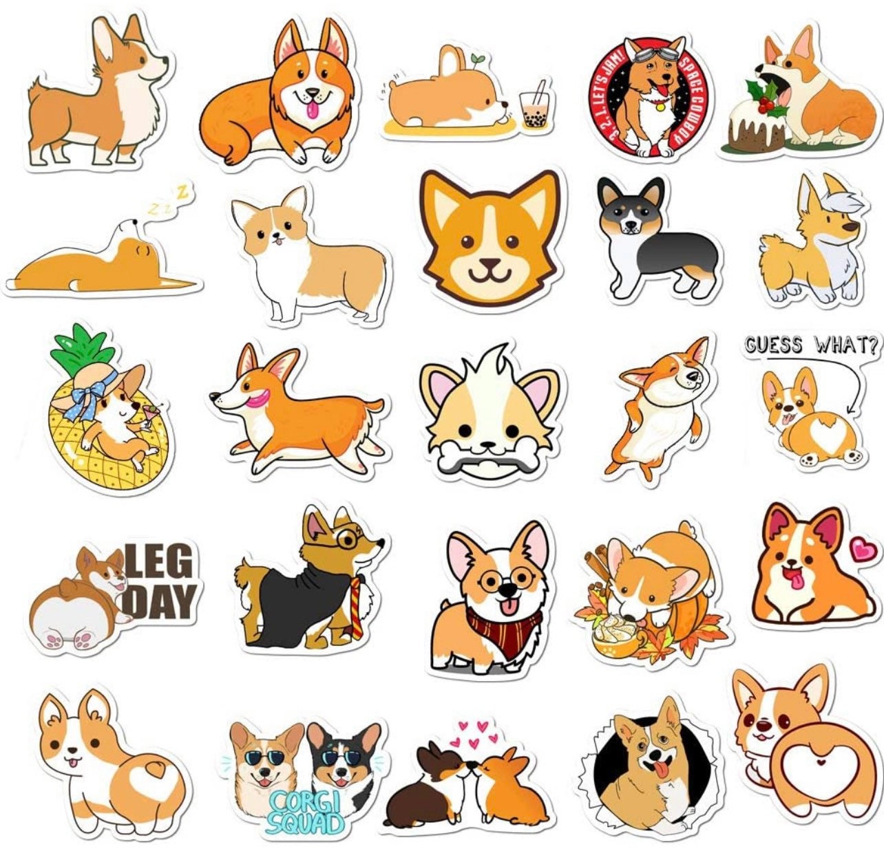 Corgi Dog Sticker Pack Random Stickers for Water Bottles | Etsy