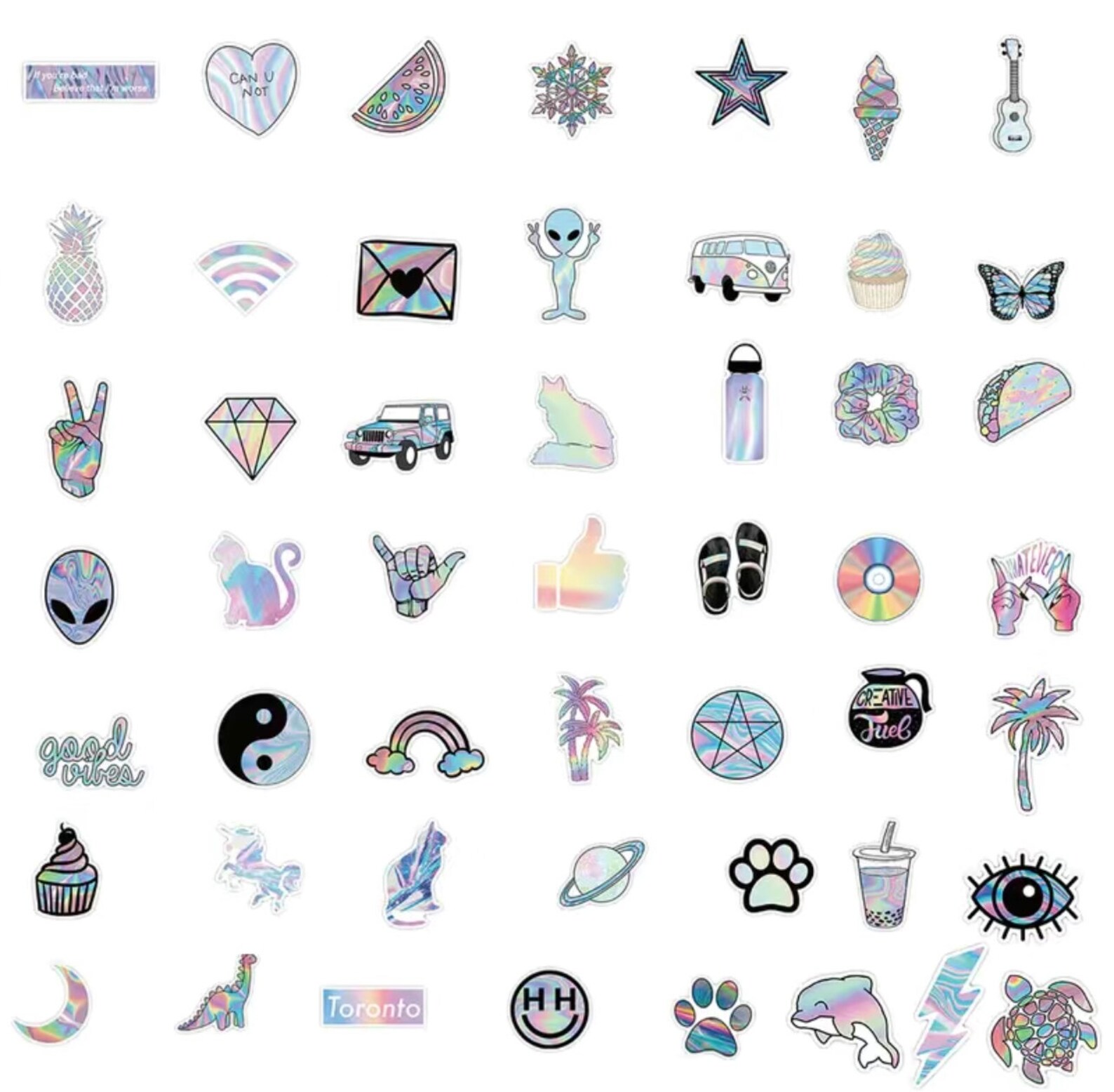 Holographic Laser Stickers - Add a Unique Touch to Your Car, Laptop, 5 ...