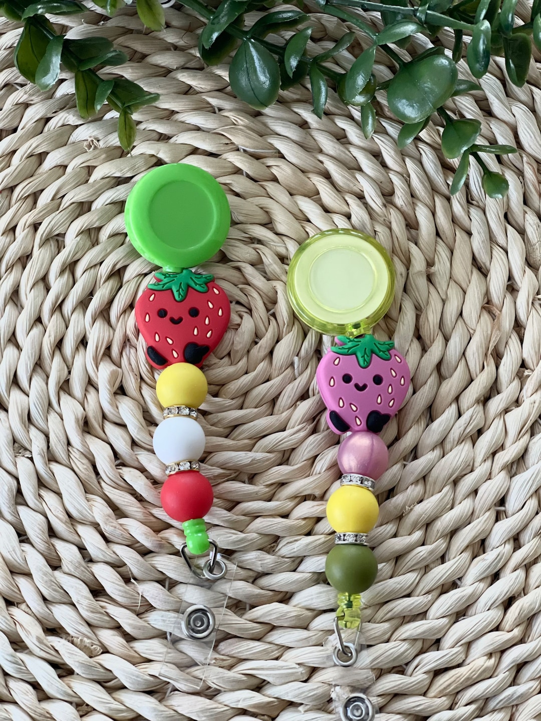 Strawberry Badge Wheel, Retractable ID Badge Holder, Gift for Friend - Etsy