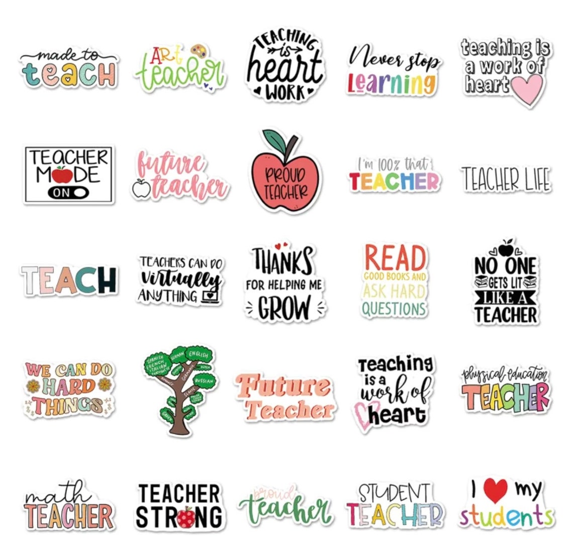 Inspirational Stickers for Teachers - Waterproof, Vinyl Stickers ...