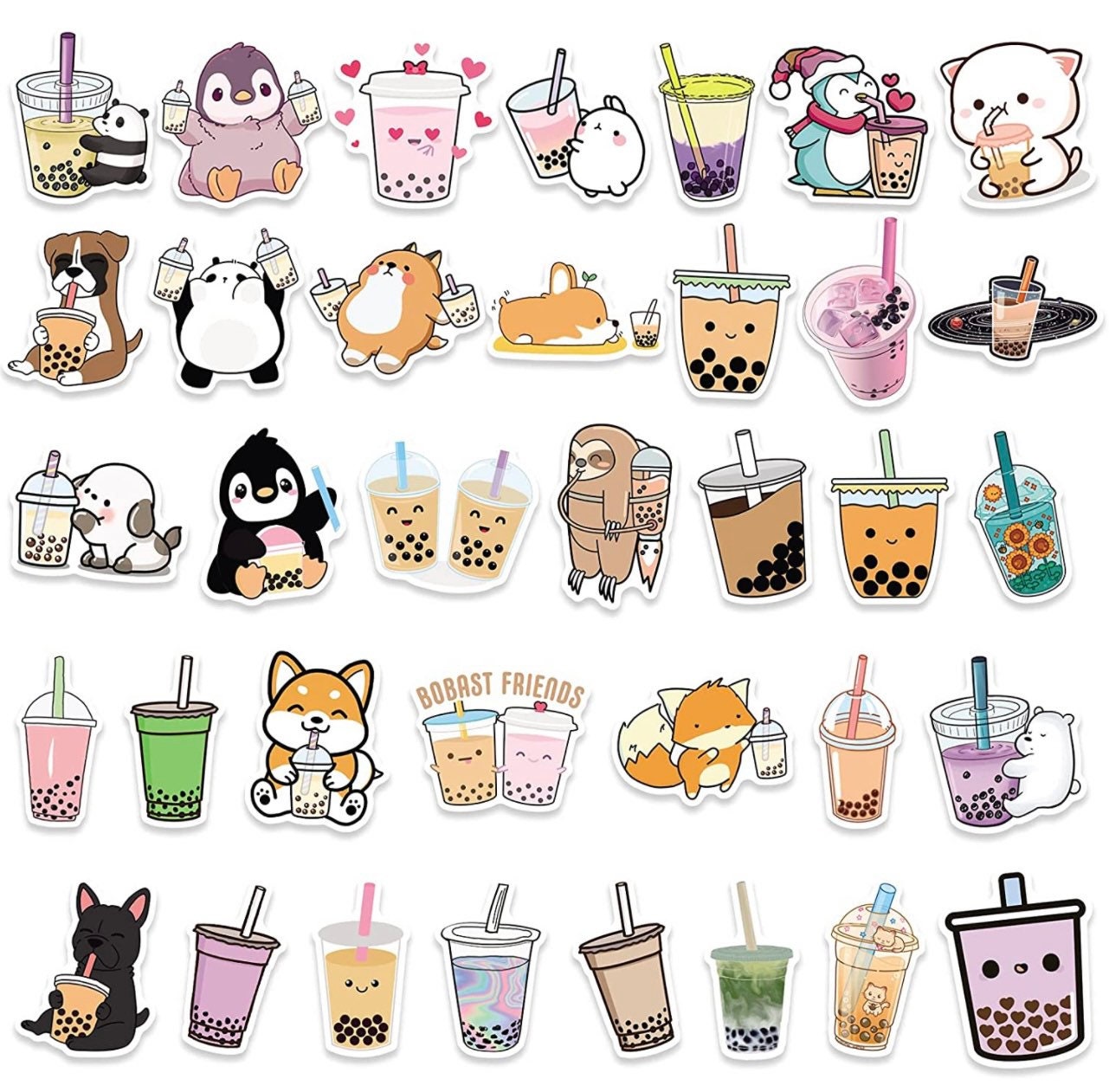 Boba Tea Stickers Kawaii Waterproof Vinyl Decals for Laptop - Etsy