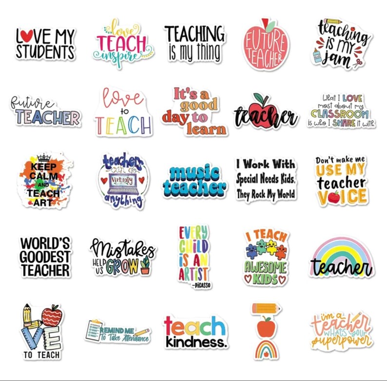Inspirational Stickers for Teachers - Waterproof, Vinyl Stickers ...