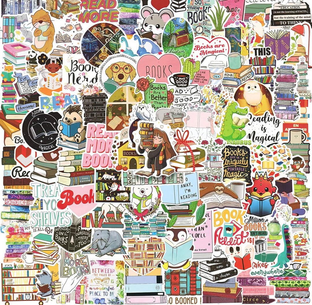 Reading Sticker Pack, Book Stickers for Water Bottles, Book Themed ...