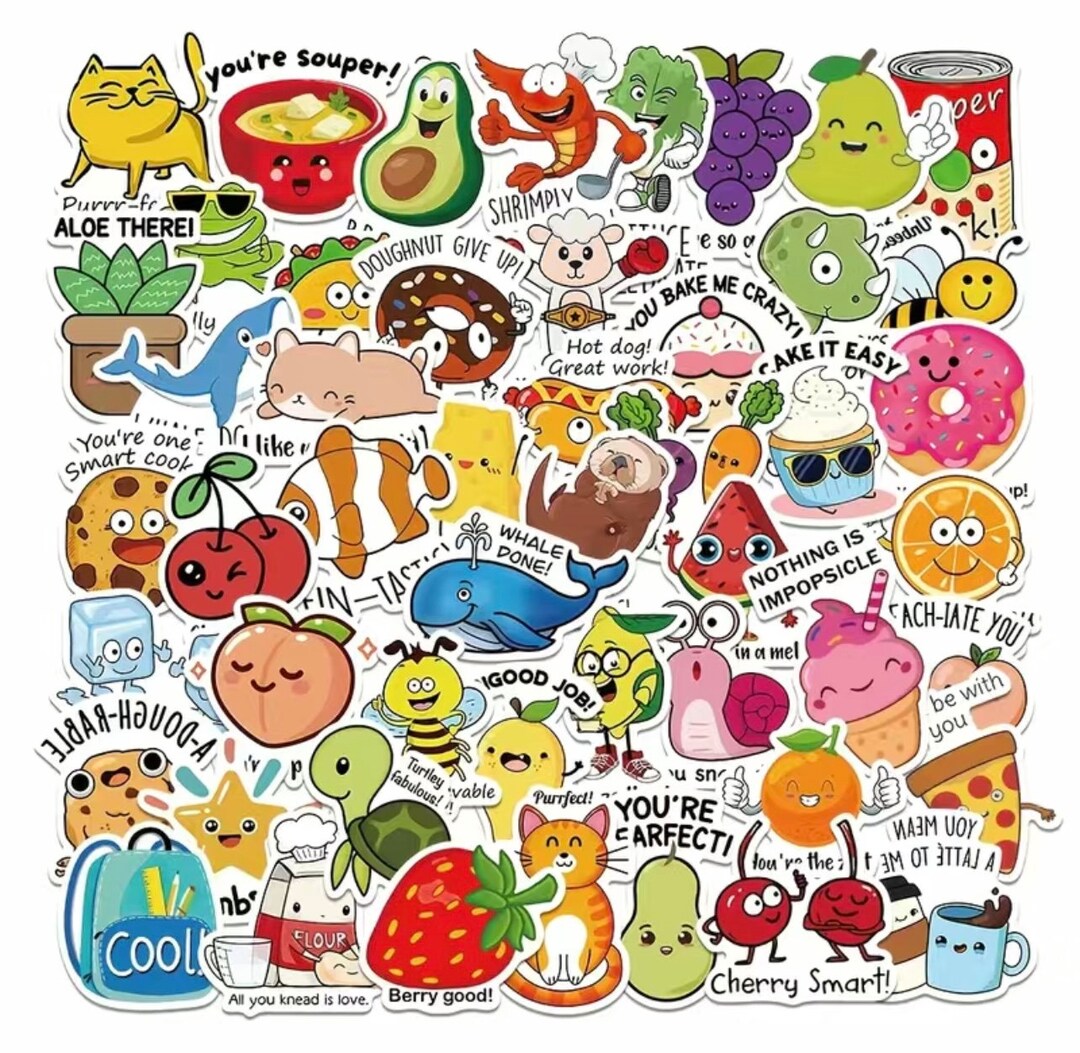 Cartoon Anime Stickers for Kids, Teacher, School Classroom, 5 Pack - Etsy