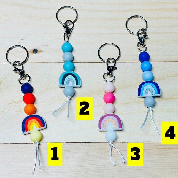 Rainbow Keychain - Etsy