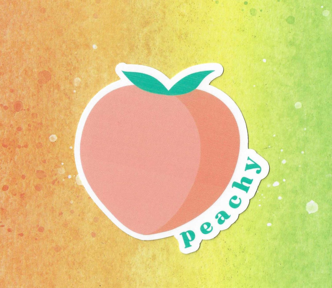 Peachy Sticker, Peach Sticker, Best Friends Gift, Cute Sticker ...
