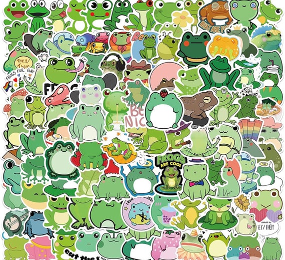 Frog Stickers Cute Stickers Vinyl Stickers Decals Animal | Etsy