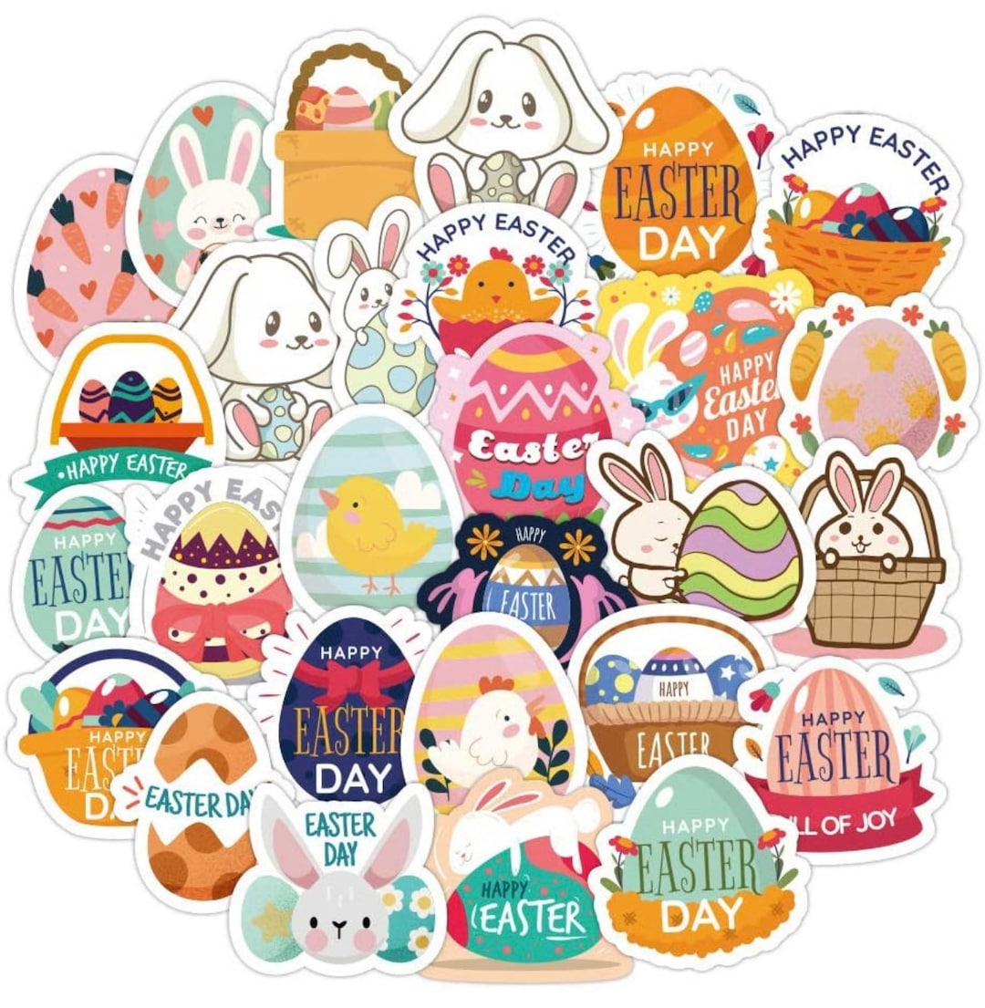 Easter Sticker Pack, Cute Stickers, Vinyl Stickers, Decal Easter Theme ...