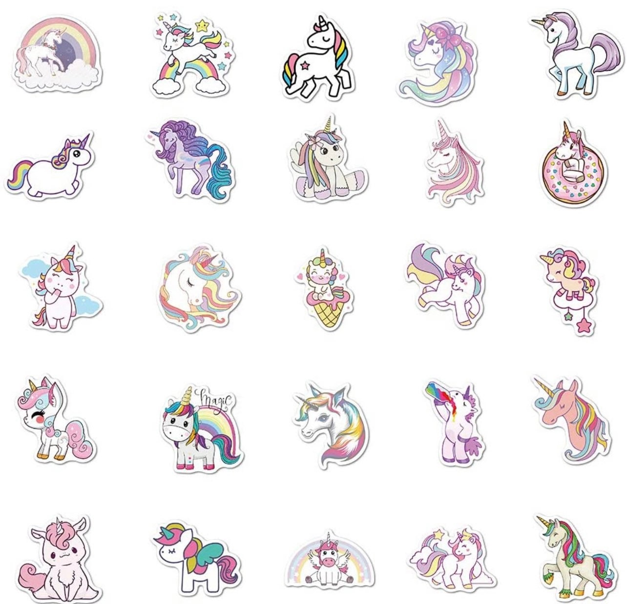 Unicorn Sticker Pack, Cute Stickers, Vinyl Stickers, Decals, Animal ...