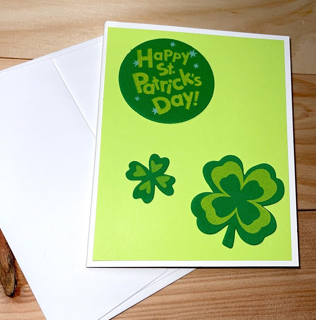 St Patrick’s Day Card. Shamrock Note Card, Blank Card - Etsy