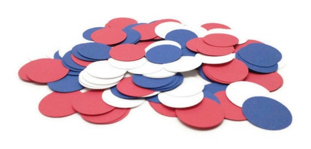 4th of July Confetti, Circle Confetti, Handpunched Confetti, Birthday ...