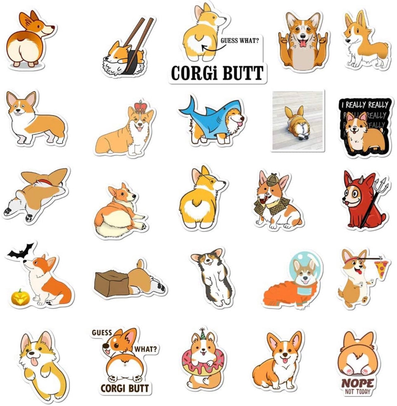 Corgi Dog Sticker Pack Random Stickers for Water Bottles | Etsy