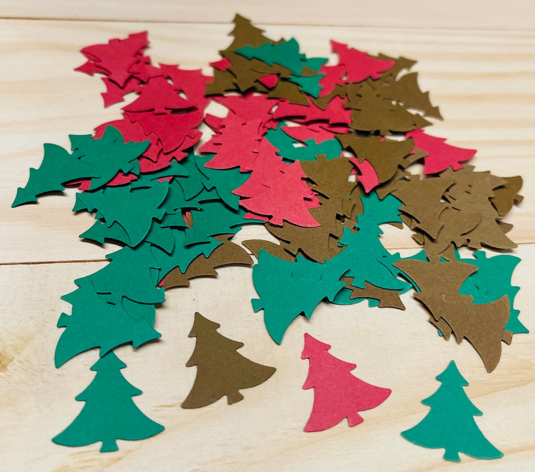 Christmas Tree Confetti, Holiday Confetti, Winter Wedding Holiday Table ...