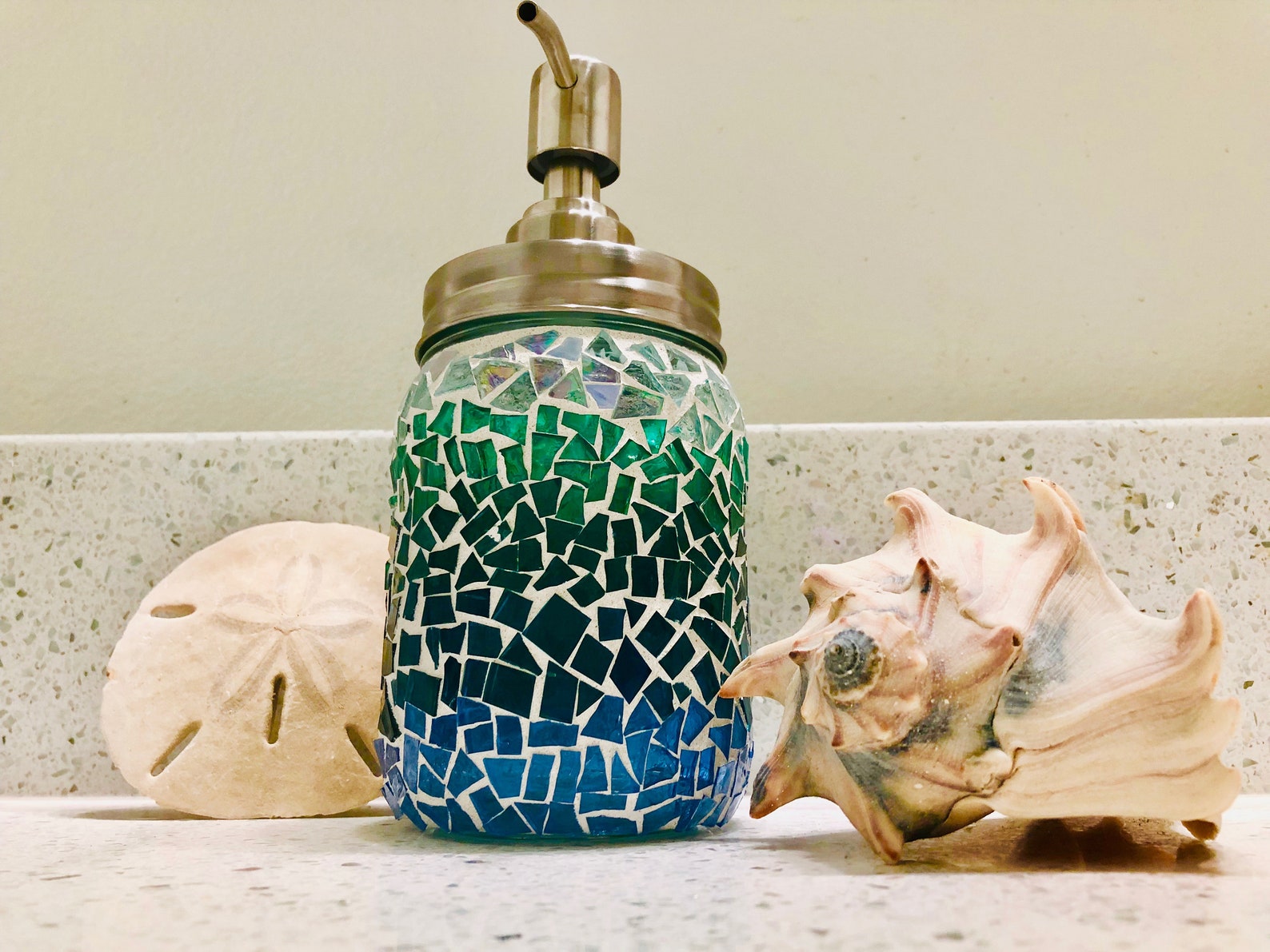 Sea Glass Soap Dispenser - Etsy