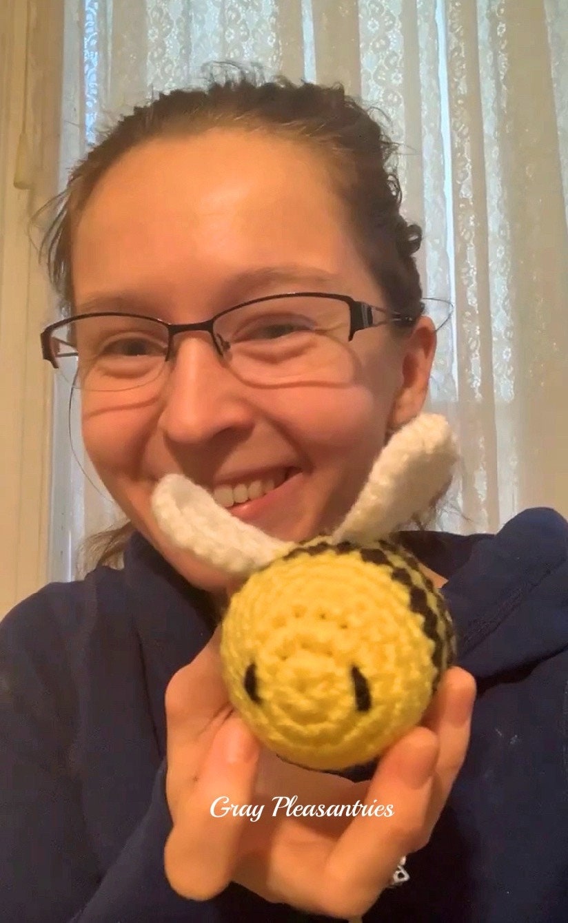 Tiny Yellow and Black Crocheted Bee With Wings Tik Tok Bee - Etsy