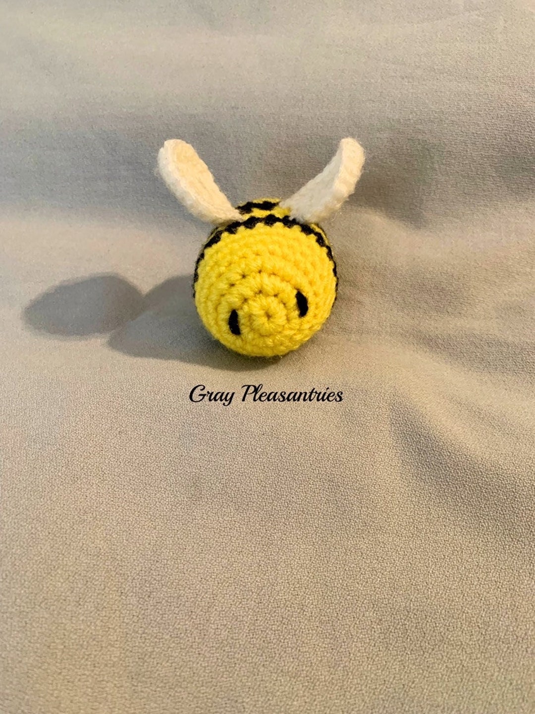 Tiny Yellow and Black Crocheted Bee With Wings, Tik Tok Bee, Amigurumi ...