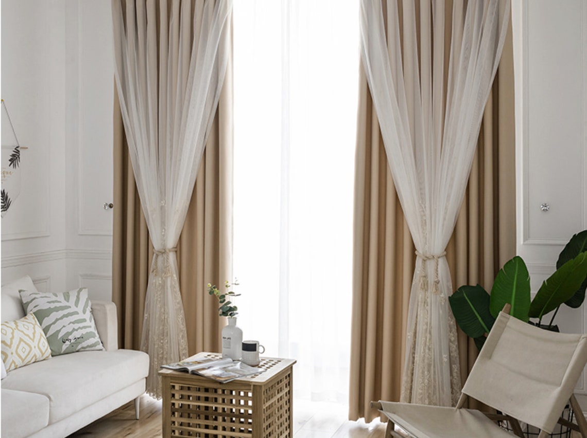 5 Colors Custom Made Two Layer Embroidery Lace Sheer Blackout - Etsy