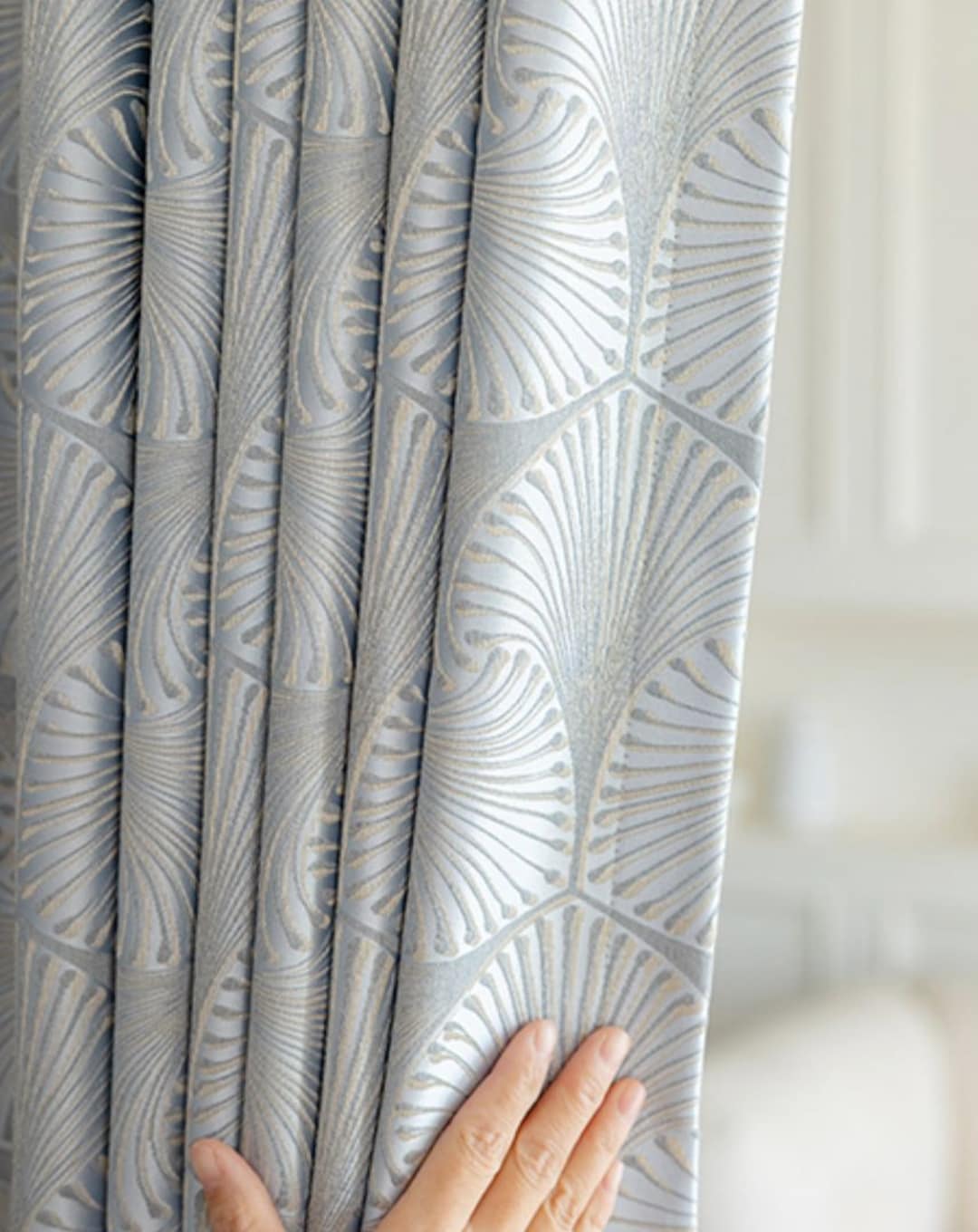 Three Colors Custom Curtain Luxuries Drapery Embroidery Brocade Pattern ...