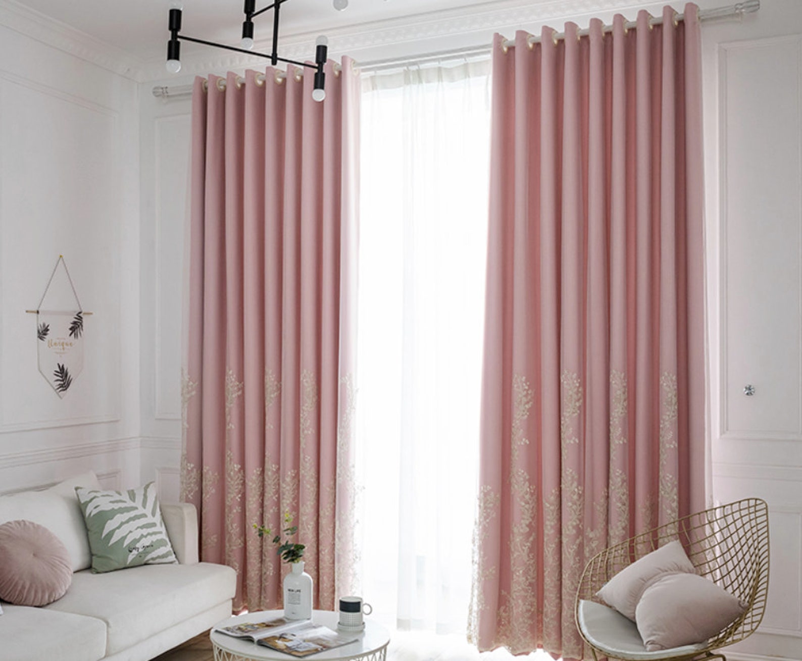 5 Colors Custom Made Two Layer Embroidery Lace Sheer Blackout - Etsy