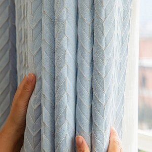 Extra Long Custom Made Drapes Luxury Drapery Embossed Chevron Pattern ...