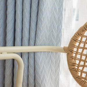 Extra Long Custom Made Drapes Luxury Drapery Embossed Chevron Pattern ...