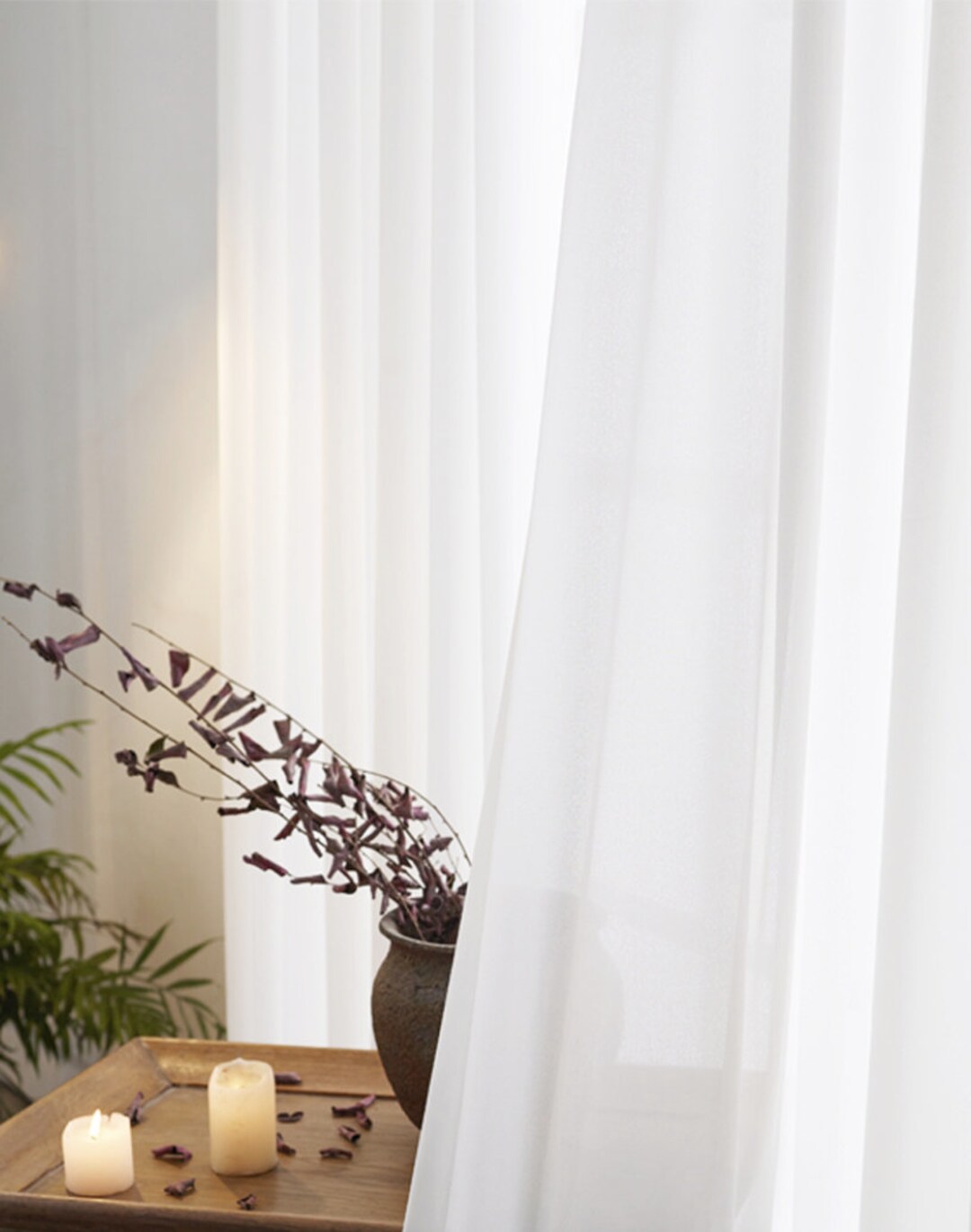 Custom Made Supersoft Chiffon Sheer Curtain Scratch-resistant Plain ...