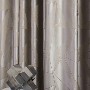Extra Long Length Curtain High Celling Window Thick Drapery Abstract ...