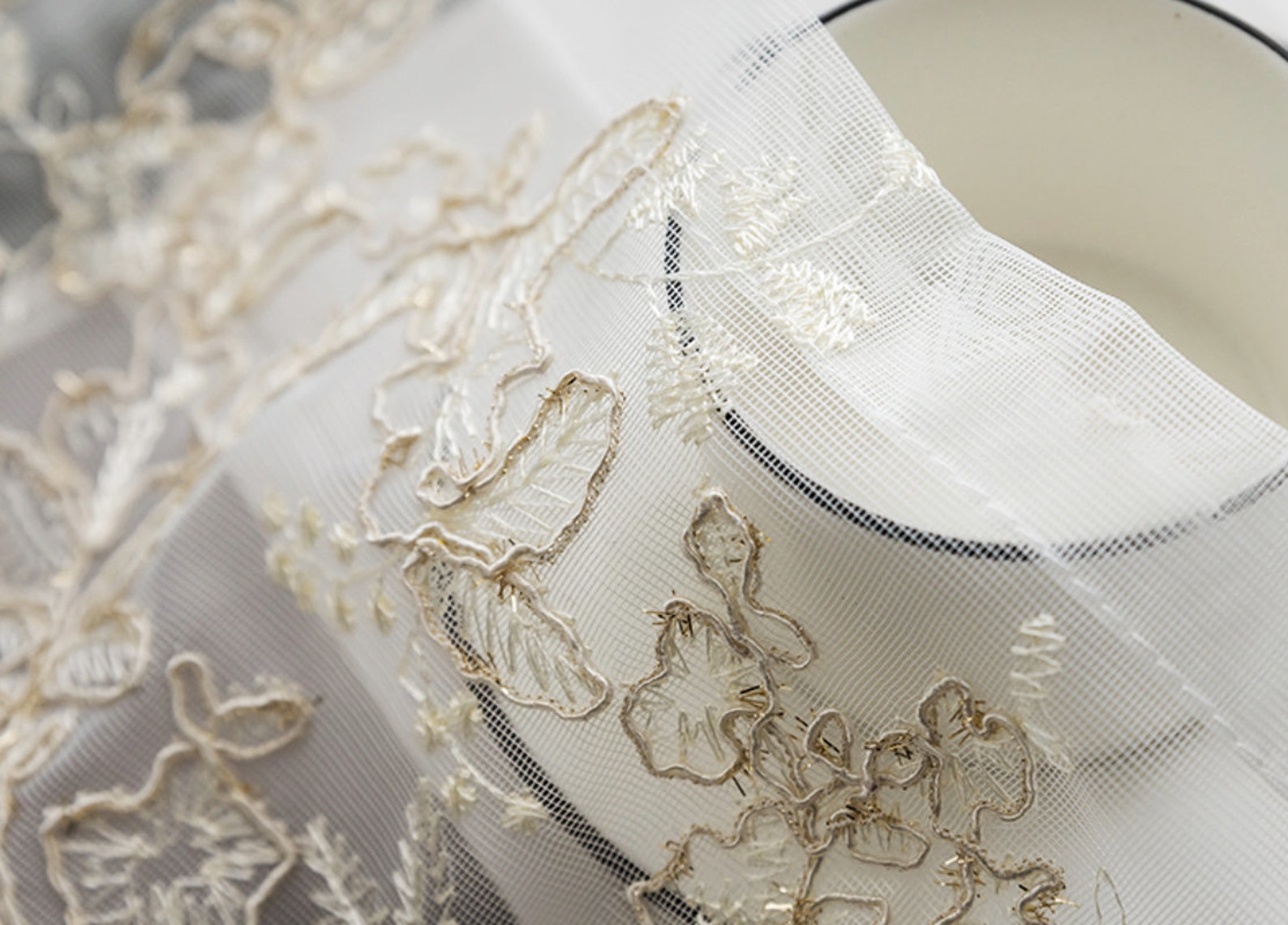 5 Colors Custom Made Two Layer Embroidery Lace Sheer Blackout - Etsy