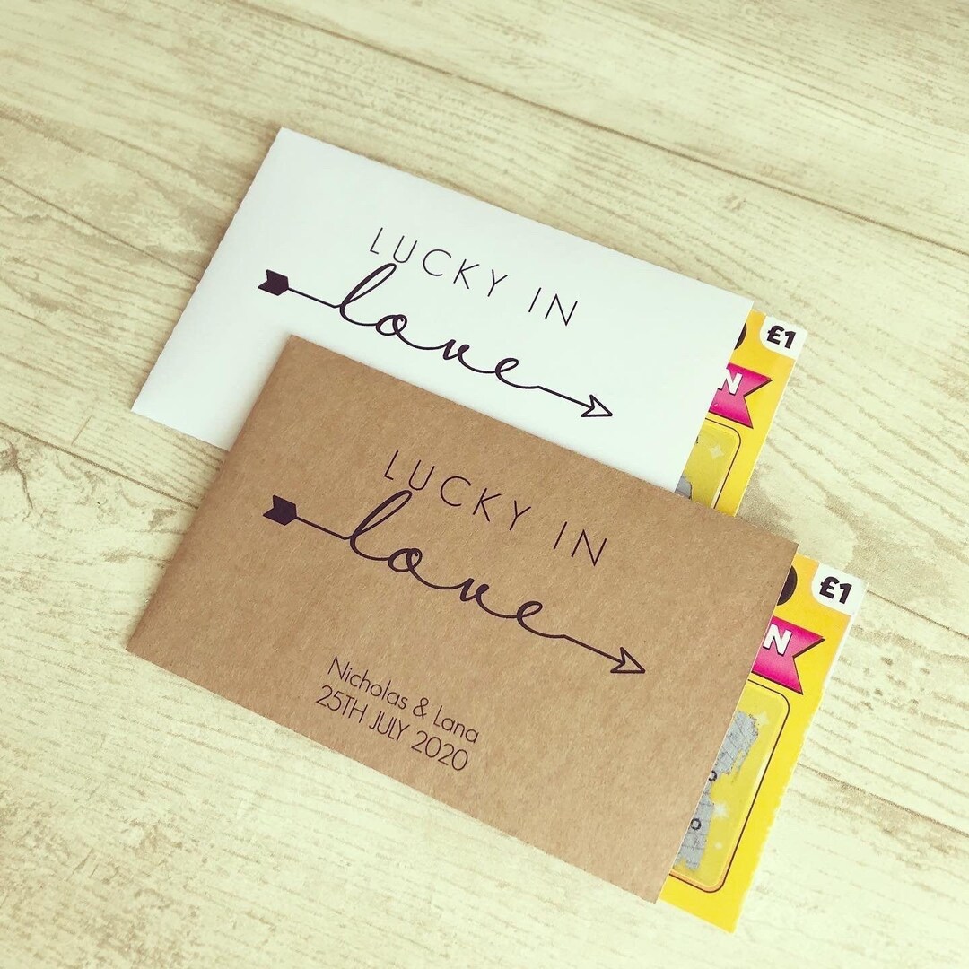 Scratch Card Holder Lottery Ticket Holder Lucky in Love Personalised ...