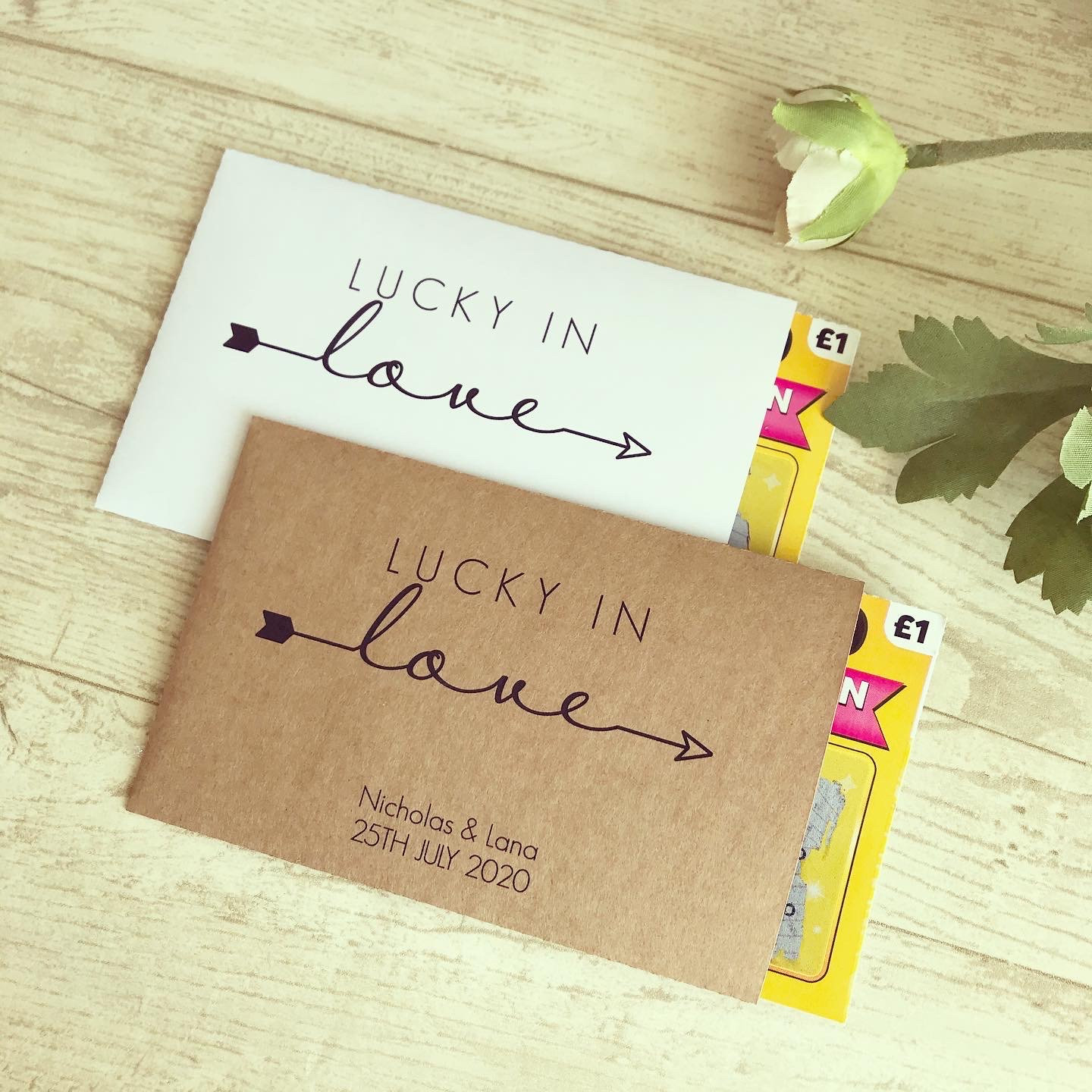 Scratch Card Holder Lottery Ticket Holder Lucky in Love - Etsy UK