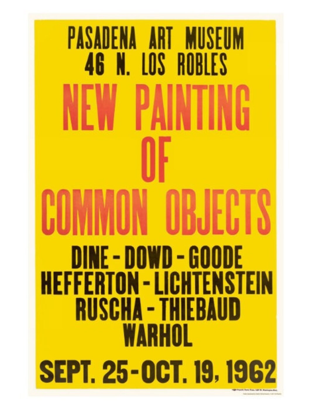 Ed Ruscha 'new Painting of Common Objects' Exhibition Poster: Warhol ...