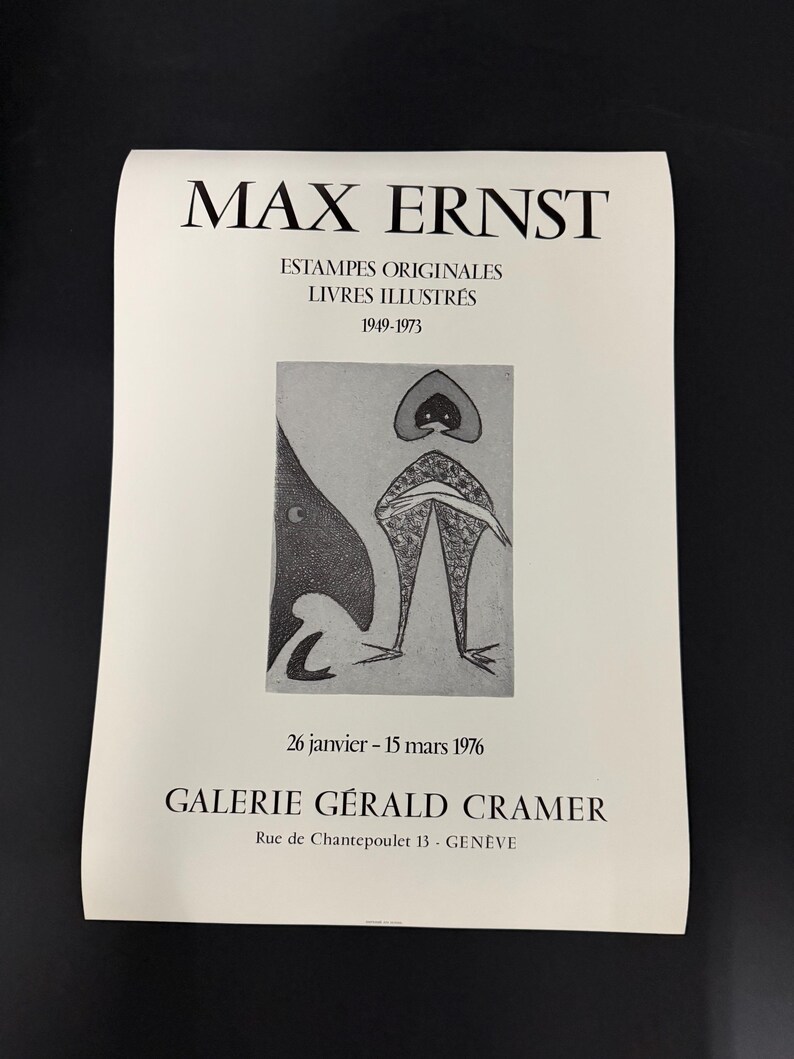 Original Max Ernst Exhibition Poster 1976 – Estampes Originales Livres ...