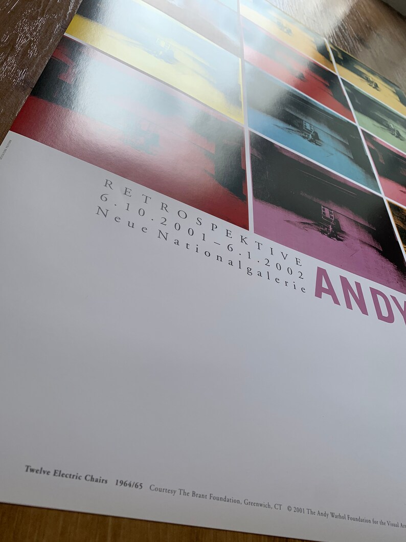 Andy Warhol 'electric Chairs' Exhibition Poster: Pop Art Print, 2002 - Etsy