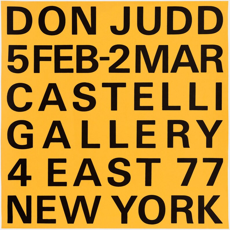 Donald Judd 1966 Lithograph Print Artwork for Show at Leo Castelli in ...