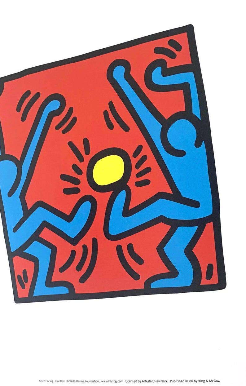 Keith Haring Soccer Theme Estate Approved Museum Issued Fine Art Print ...