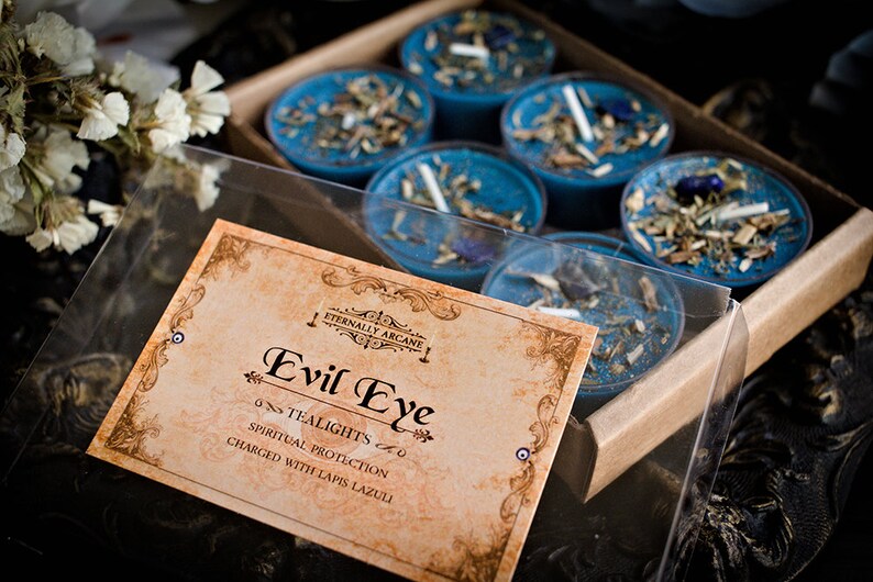 Evil Eye Protection Crystal Ritual Spell Candle Tealights | Etsy