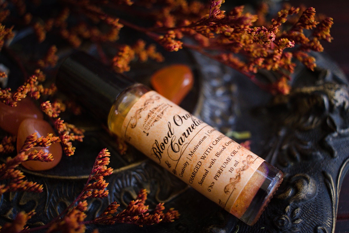 Blood Orange Crystal Infused Perfume Oil Motivation | Etsy