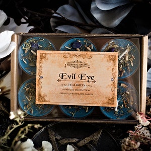 Evil Eye Protection Crystal Ritual Spell Candle Tealights | Etsy